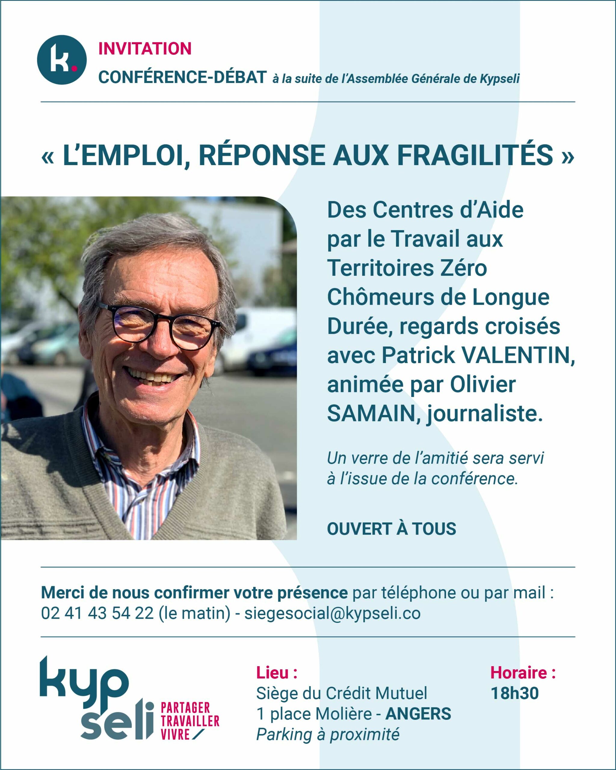 Invitation à la conférence-débat « L’emploi, réponse aux fragilités ...
